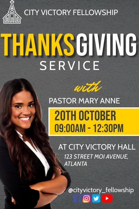 Thanks Giving Service Template | PosterMyWall