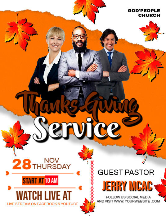 Copy of Thanks giving service | PosterMyWall