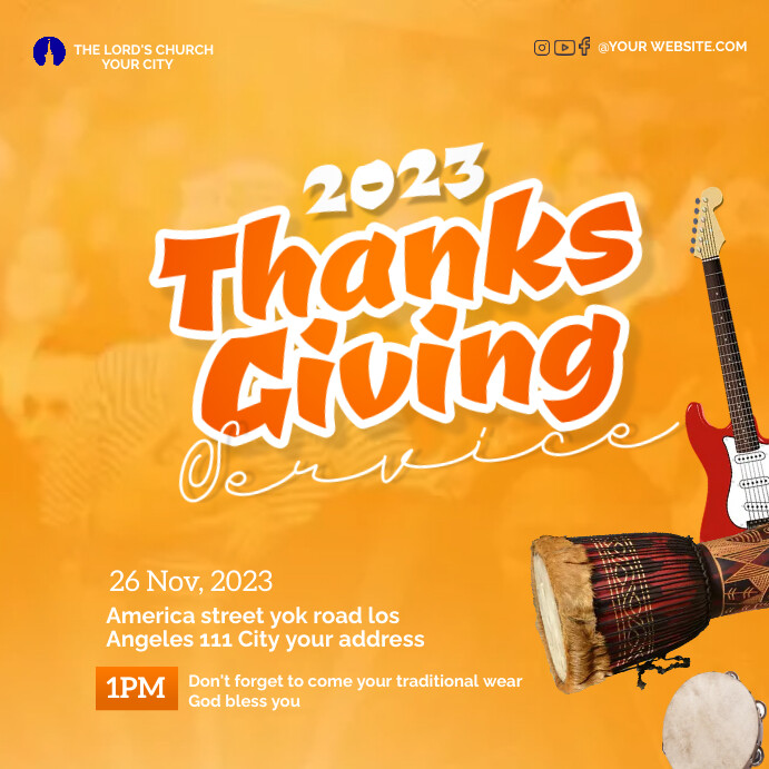 Thanks giving service Template | PosterMyWall