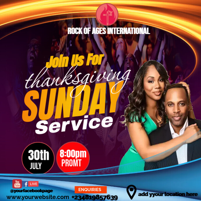 THANKS GIVING SERVICE Template | PosterMyWall