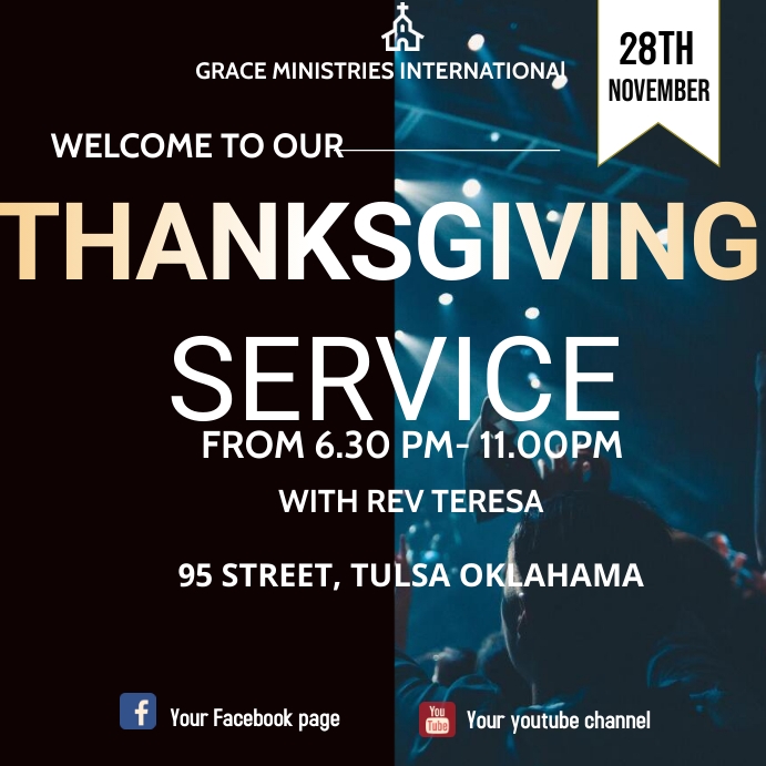 Thanks Giving Service Template | PosterMyWall
