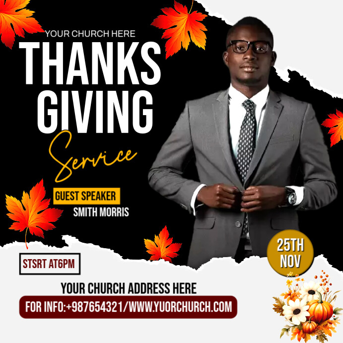 Thanks giving service Template | PosterMyWall