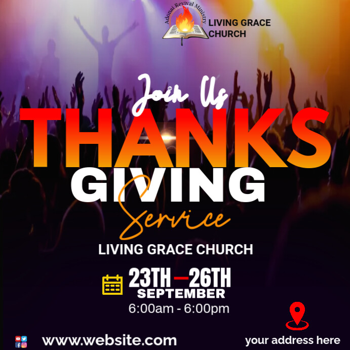 THANKS GIVING SERVICE Template | PosterMyWall