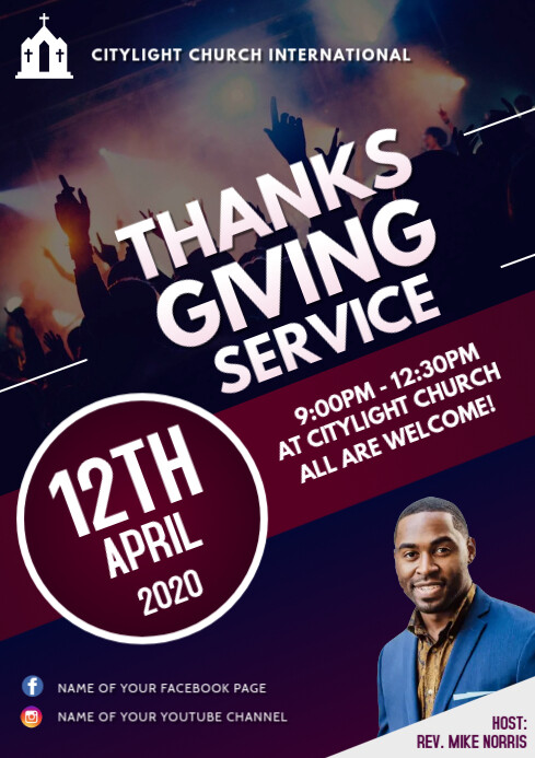 thanks giving sunday service Template | PosterMyWall