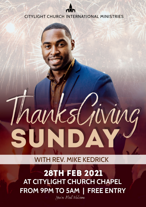 thanks giving sunday service Template | PosterMyWall
