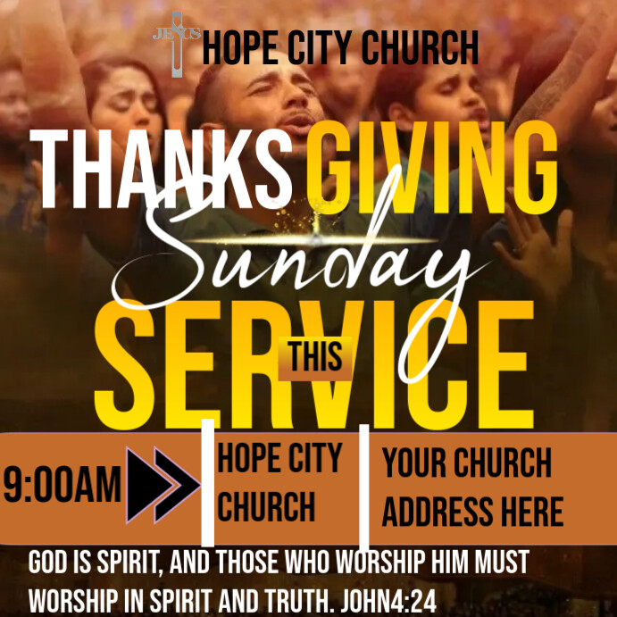 Copy of Thanks giving Sunday service | PosterMyWall