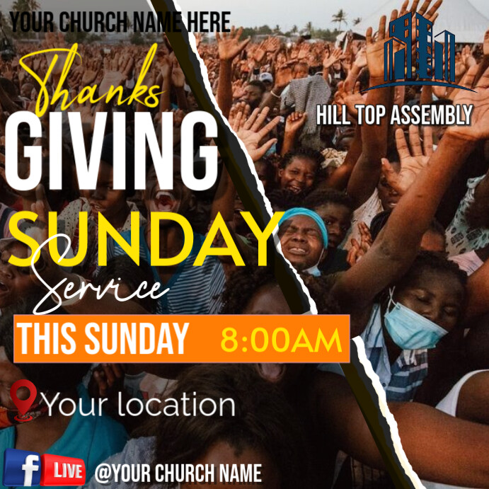 Thanks giving Sunday service Template | PosterMyWall