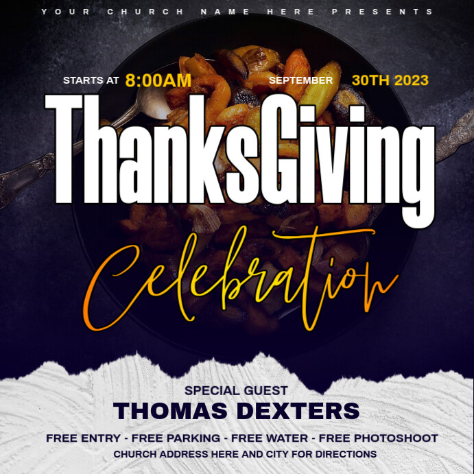 Copy of Thanks Giving Sunday service | PosterMyWall