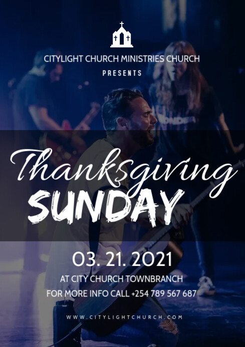 thanks giving sunday service Template | PosterMyWall