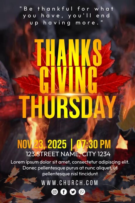 Thanks Giving Thursday Template | PosterMyWall