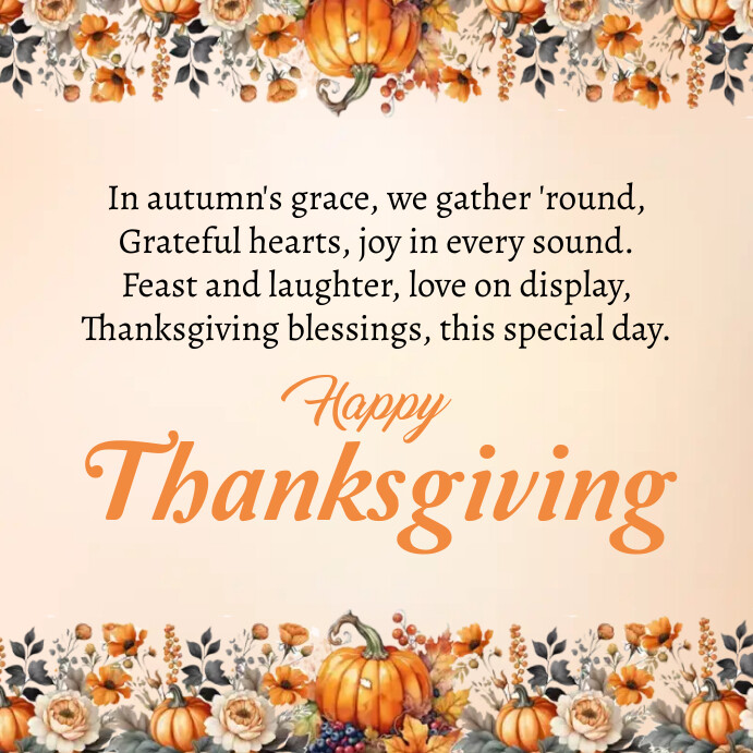 Thanksgiving, Card Template | PosterMyWall