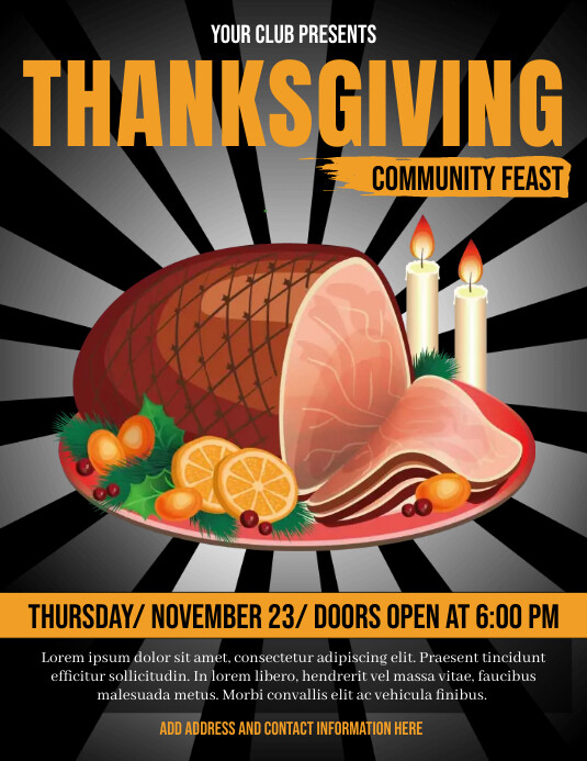 Thanksgiving, Community Event Template | PosterMyWall