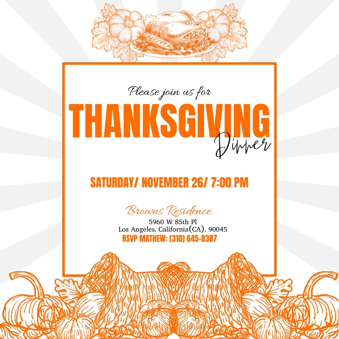 Thanksgiving, Dinner Template | PosterMyWall