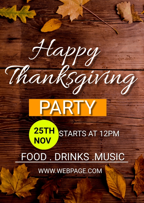 Thanksgiving, event, autumn Template | PosterMyWall