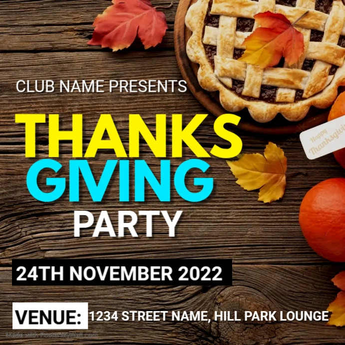 Thanksgiving, event, autumn Template | PosterMyWall