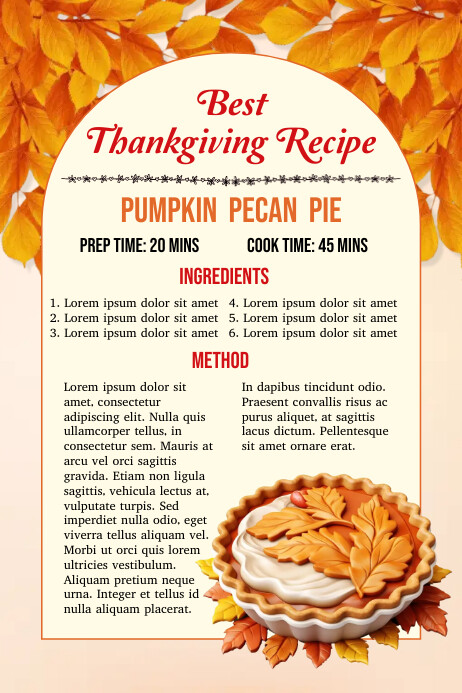 Thanksgiving, Recipe Poster Template | PosterMyWall