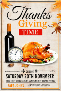 Thanksgiving dinner Poster Template | PosterMyWall