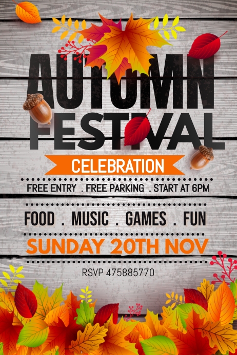 Thanksgiving ,Autumn fest Template | PosterMyWall