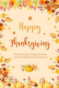 Thanksgiving Day Poster Template | PosterMyWall
