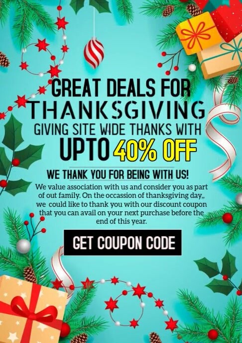 Thanksgiving 40% OFF Template | PosterMyWall