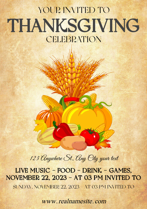 Thanksgiving A4 Template | PosterMyWall