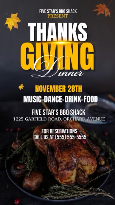 Thanksgiving Advertising Template | PosterMyWall