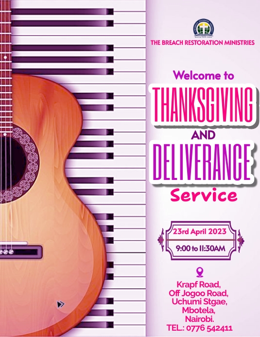 Thanksgiving and Deliverance service Template | PosterMyWall