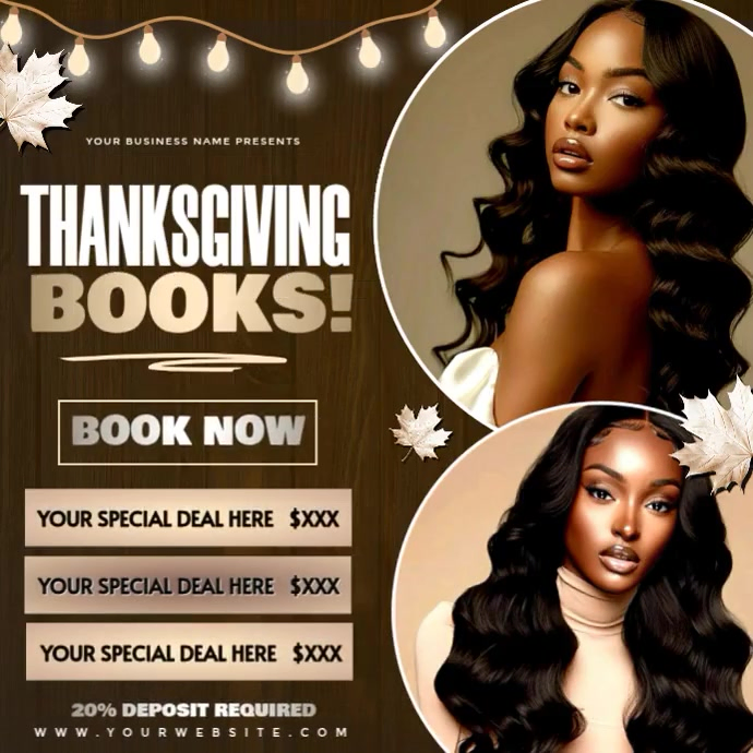 Thanksgiving appointment booking template video | PosterMyWall