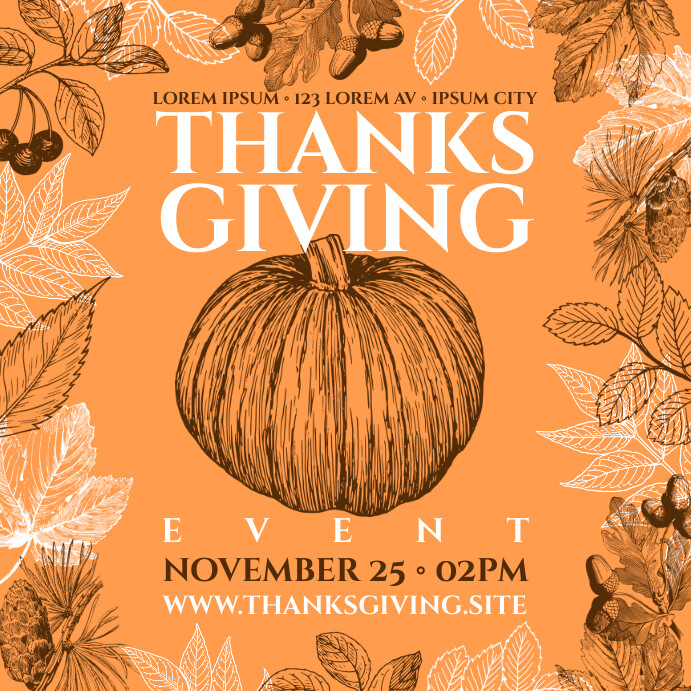 THANKSGIVING BANNER Template | PosterMyWall