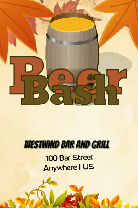 Thanksgiving Beer Bash Event Flyer Template | PosterMyWall