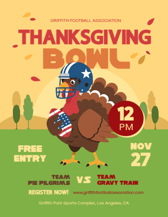 Copy of Thanksgiving Bowl Flyer | PosterMyWall