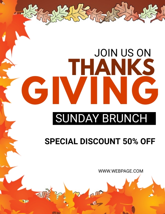 Thanksgiving brunch Template | PosterMyWall