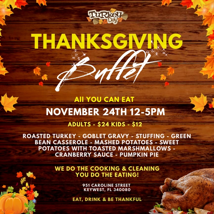 Thanksgiving Buffet Template | PosterMyWall