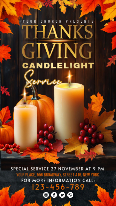 Thanksgiving Candlelight Template | PosterMyWall