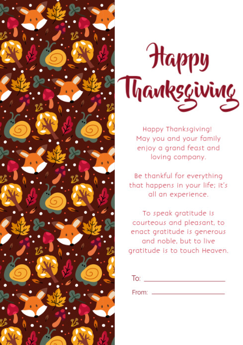 Thanksgiving card Template | PosterMyWall
