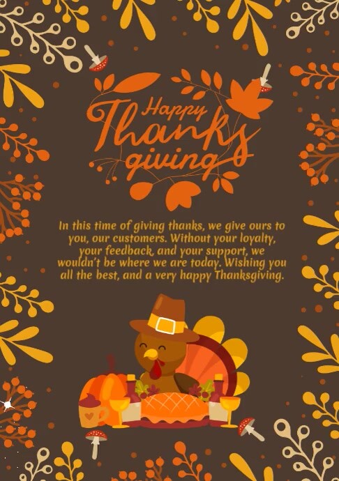 Thanksgiving card Template | PosterMyWall