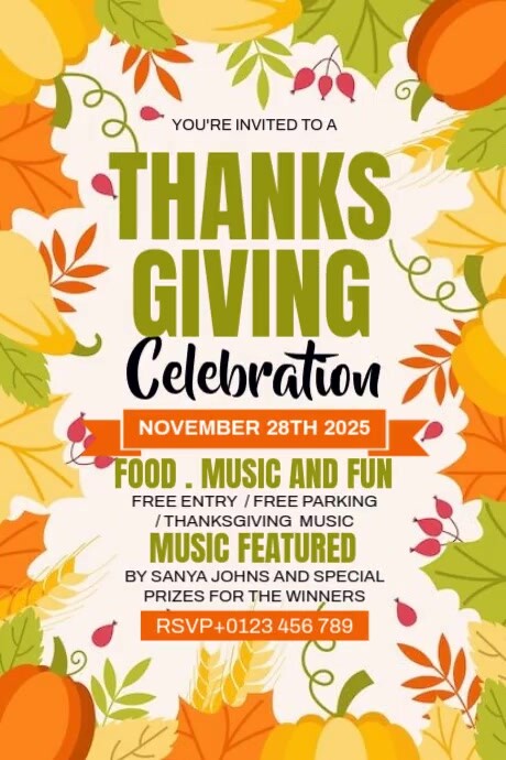 Thanksgiving Celebration Ads Template | PosterMyWall
