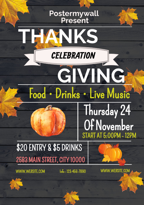 Thanksgiving celebration Template | PosterMyWall