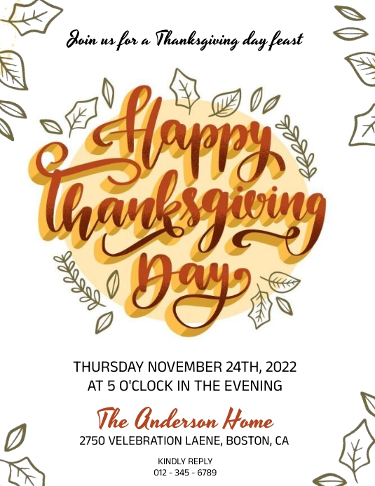 thanksgiving celebration EVENT TEMPLATE | PosterMyWall