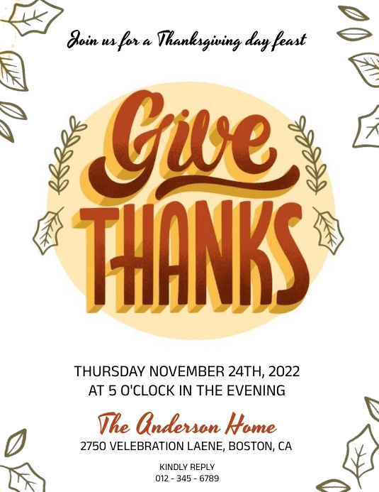 Copy of thanksgiving celebration EVENT TEMPLATE | PosterMyWall