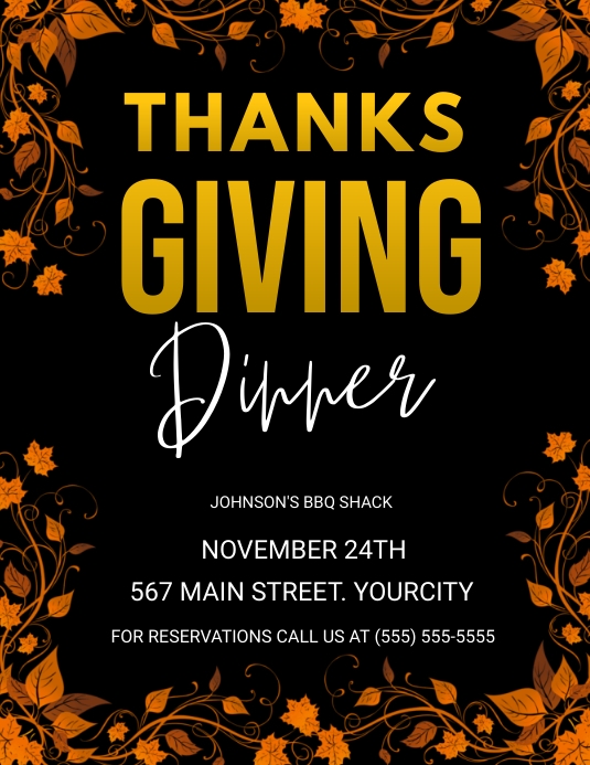 Thanksgiving Celebration Flyers Template | PosterMyWall