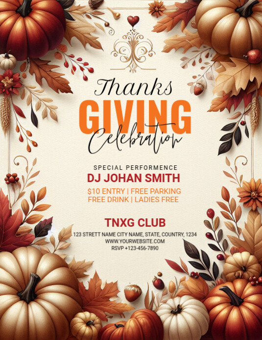 Thanksgiving celebration invitation Template | PosterMyWall
