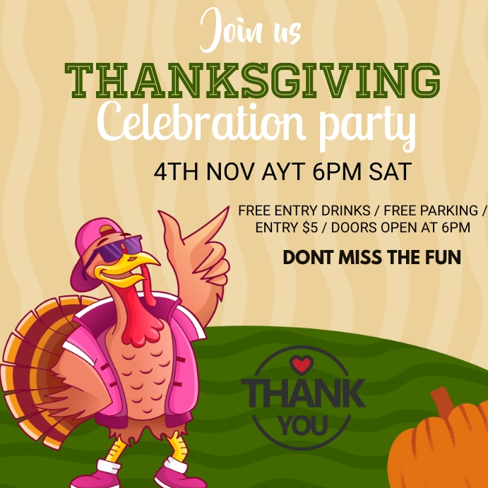 thanksgiving celebration party Template | PosterMyWall