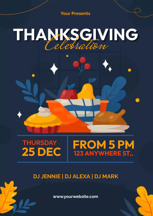Plantilla de Thanksgiving Celebration Party | PosterMyWall