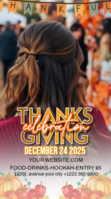 Thanksgiving Celebration Reel Template | PosterMyWall