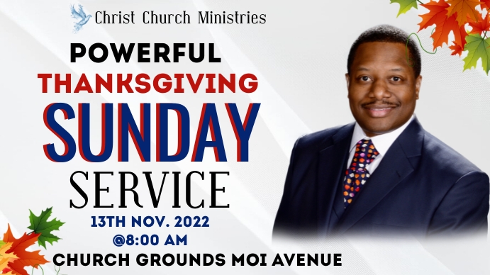 Thanksgiving Church banner Template | PosterMyWall