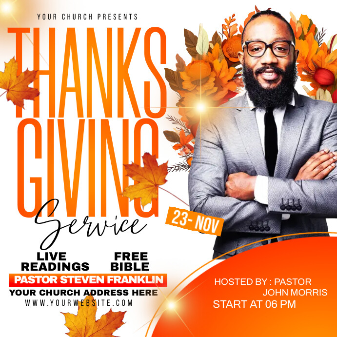 Thanksgiving church flyer Template | PosterMyWall