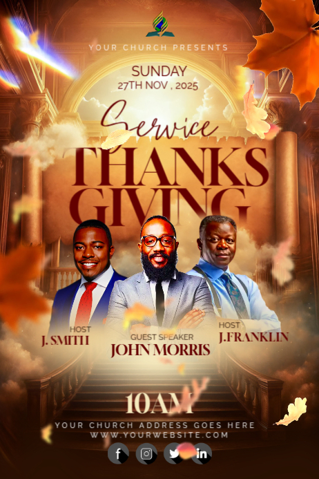 Thanksgiving church flyer Template | PosterMyWall