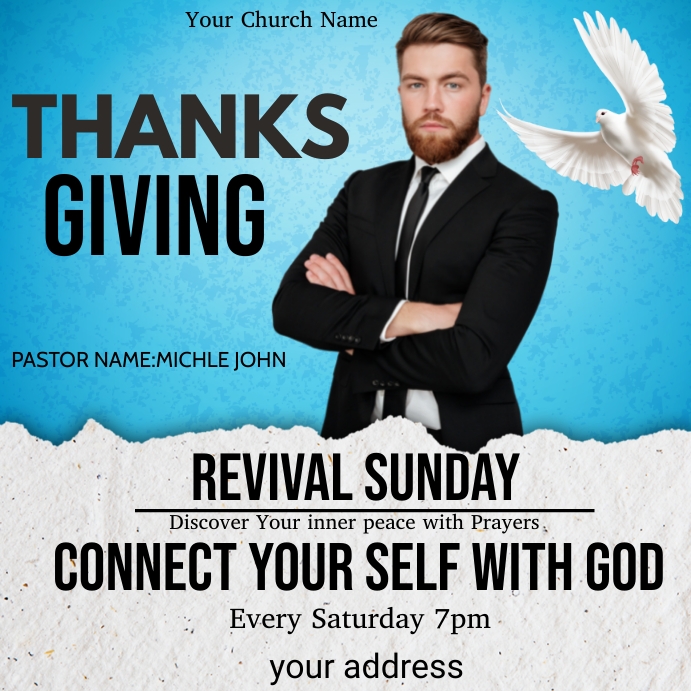 thanksgiving church prayer poster Template | PosterMyWall