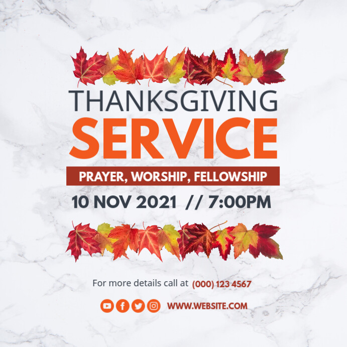 Copy of thanksgiving church service | PosterMyWall